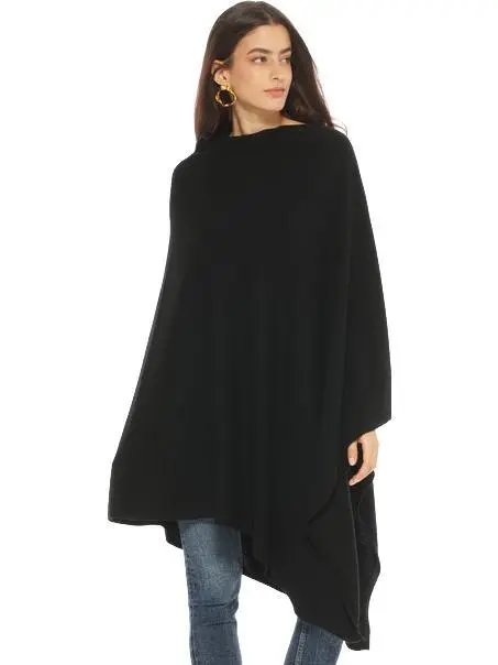 MONTICELLI CASHMERE Cashmere Long Poncho - Black