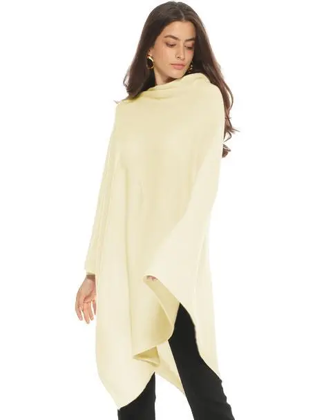 MONTICELLI CASHMERE Cashmere Long Poncho - Butter Yellow