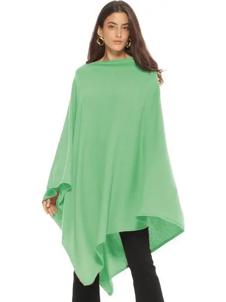 MONTICELLI CASHMERE Cashmere Long Poncho - Kiwi