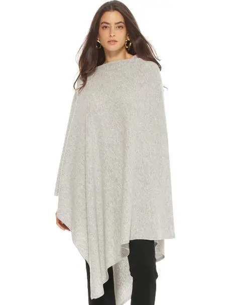 MONTICELLI CASHMERE Cashmere Long Poncho - Light Grey