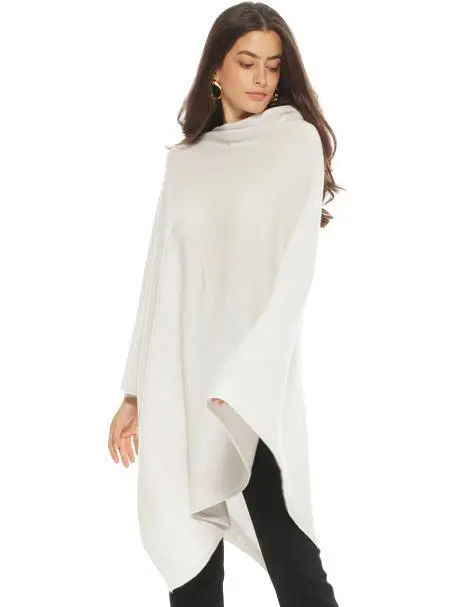 MONTICELLI CASHMERE Cashmere Long Poncho - Off White