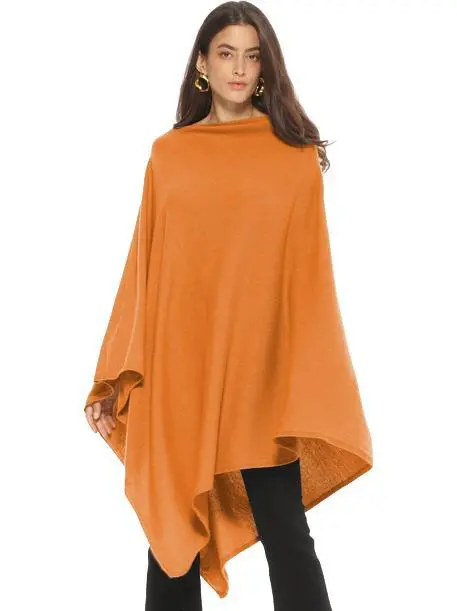 MONTICELLI CASHMERE Cashmere Long Poncho - Saffron