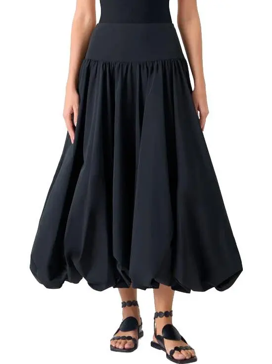 Akris Techno Taffeta Balloon Hem Skirt - Black