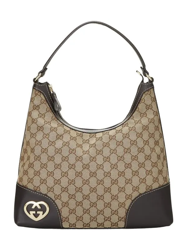 Gucci Original Gg Lovely Heart Hobo - Brown