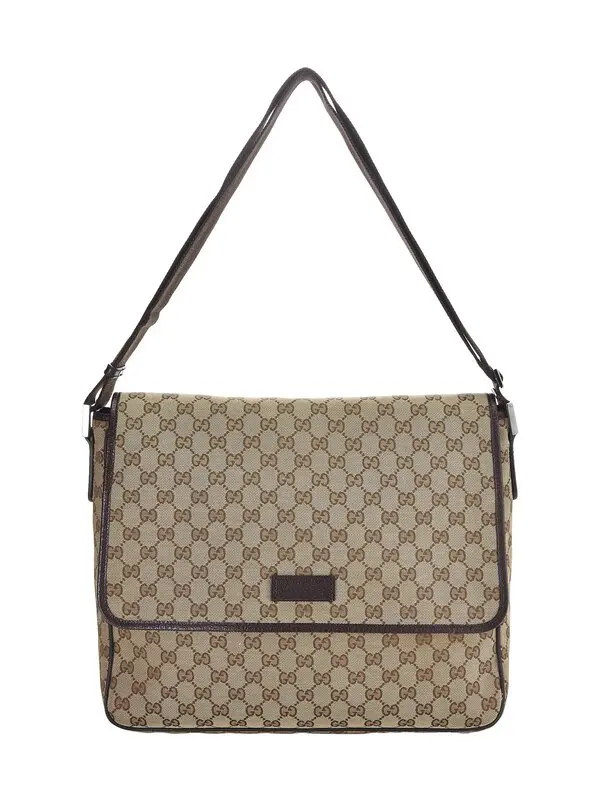 Gucci Original Gg Canvas Web Flap Messenger - Brown