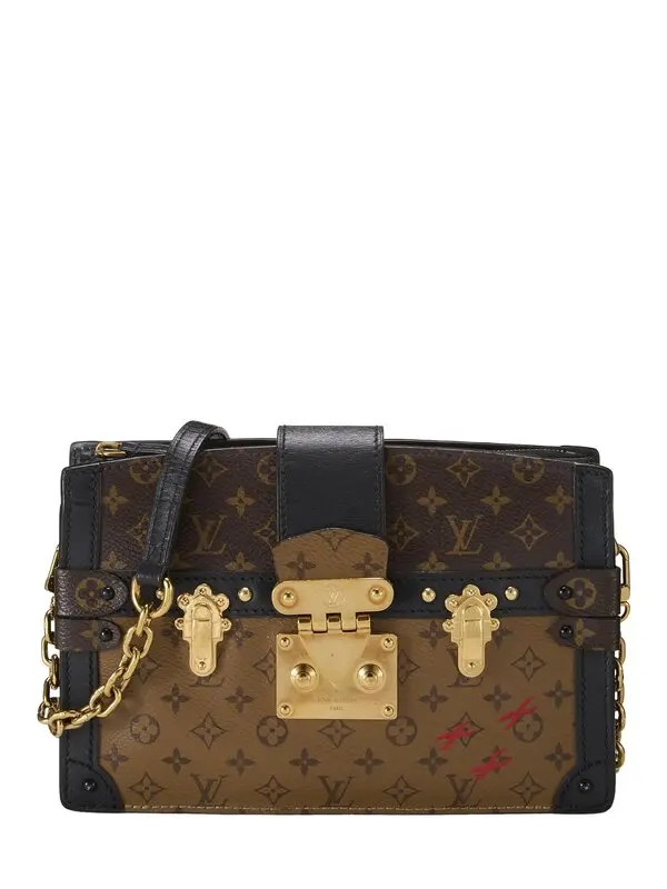 LOUIS VUITTON Monogram Reverse Trunk Clutch - Black