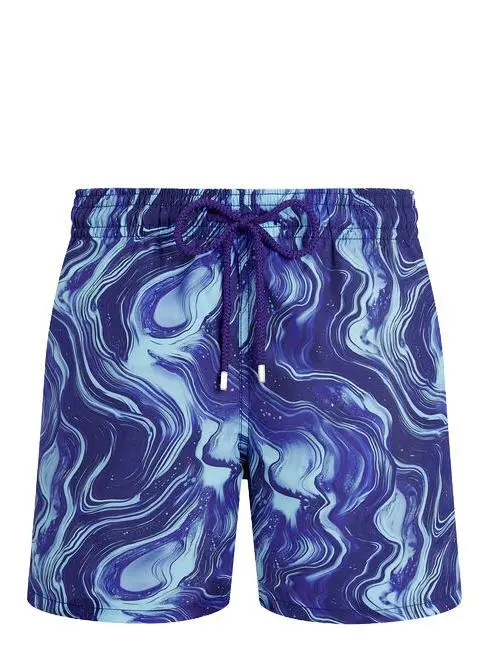 Vilebrequin Marble Printed Swim Trunks - Blue