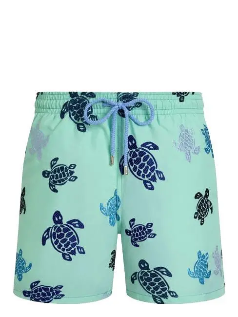 Vilebrequin Embroidered Ronde Des Tortues Swim Trunks - Green
