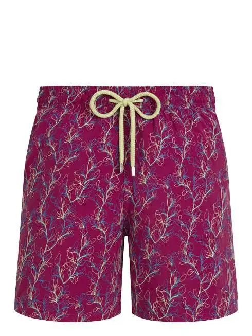 Vilebrequin Embroidered Swim Trunks X-ray Seaweed Limited Edition - Red