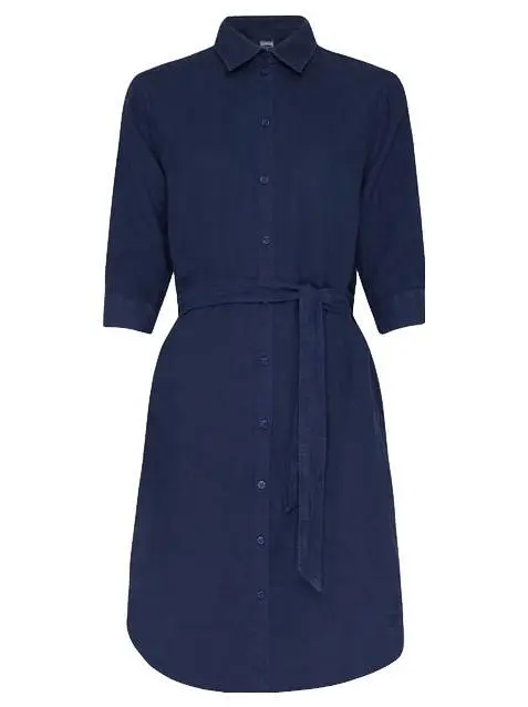 Vilebrequin Linen Solid Shirt Dress Ludovie - Blue