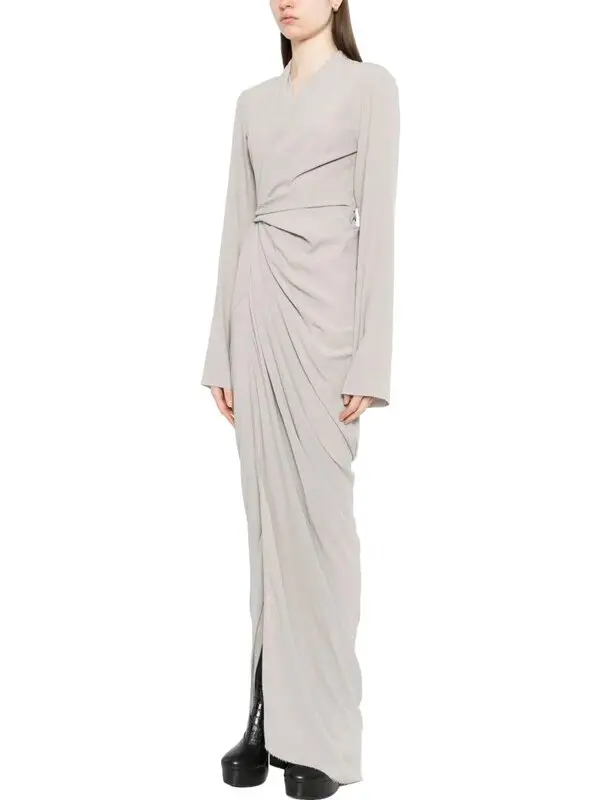 Rick Owens Wrap Gown Dress - Gray