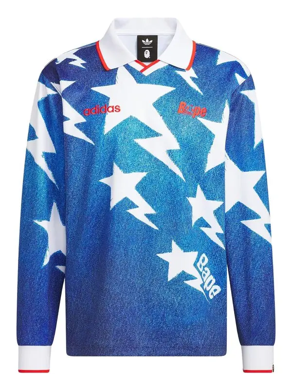Adidas X Bape Lsl Star Jersey - Blue
