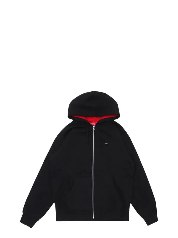 Supreme Contrast Zip Up Hooded Sweatshirt - Black