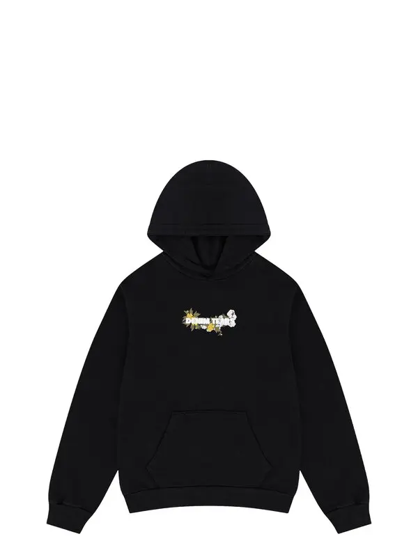 DENIM TEARS Embroidered Floral Logo Hoodie - Black