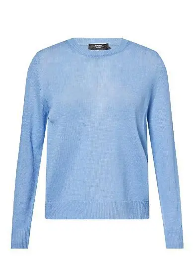 Max Mara Fine-knit Linen Jumper - Light Blue