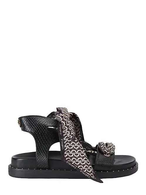 Carvela Sorrento Scarf Faux-leather Sandals - Black/comb