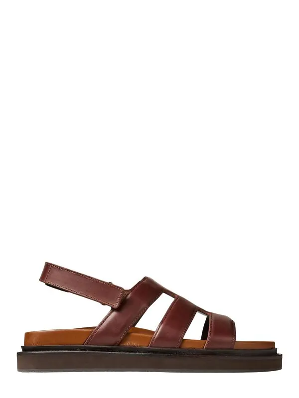 JIMMY CHOO Cove Waxed Calf Leather Sandals - Chestnut