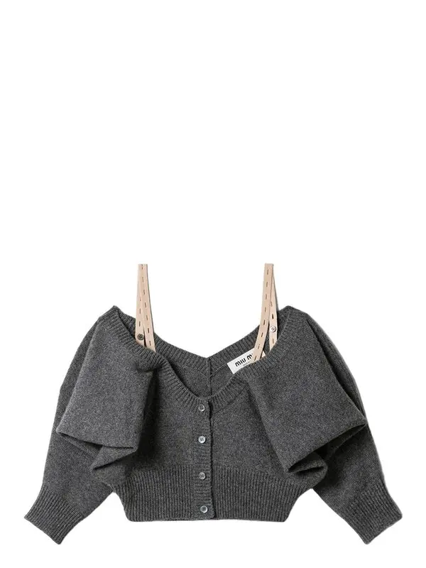 Miu Miu Cashmere Cardigan - Slate Gray