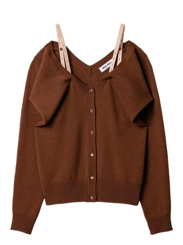 Miu Miu Cashmere Cardigan - Tobacco