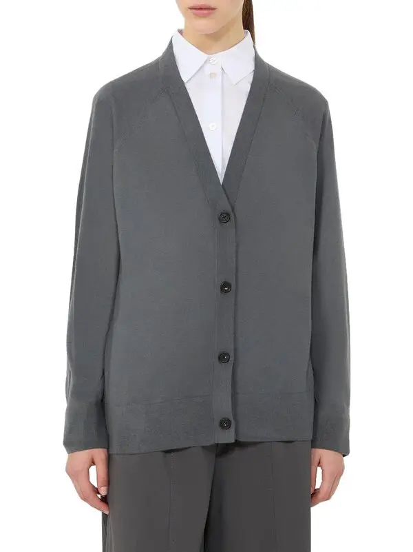 MM BY MAX MARA Clarino Wool & Cashmere Cardigan - Dark Grey
