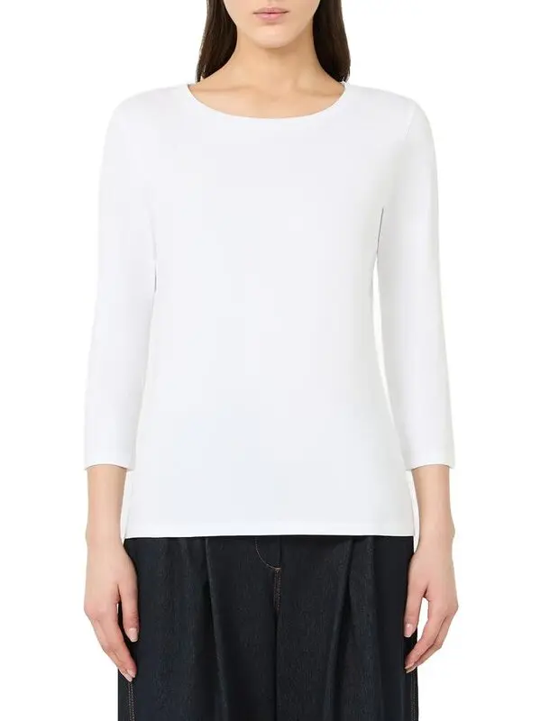 MM BY MAX MARA Obliqua Stretch Cotton Top - White