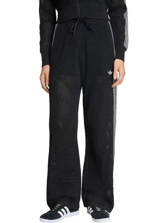 Adidas Originals By Alexander Wang Firebird Open Knit Track Pants - Black
