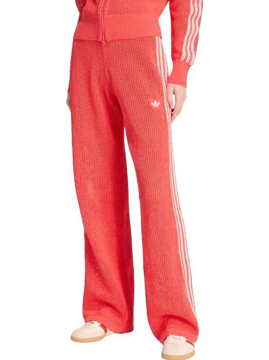 ADIDAS ORIGINALS Firebird Open Knit Track Pants - Semi Lucid Red