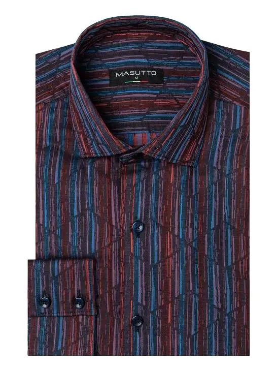 MASUTTO Fosco Jacquard Button-up Long Sleeve Shirt - Multicolor