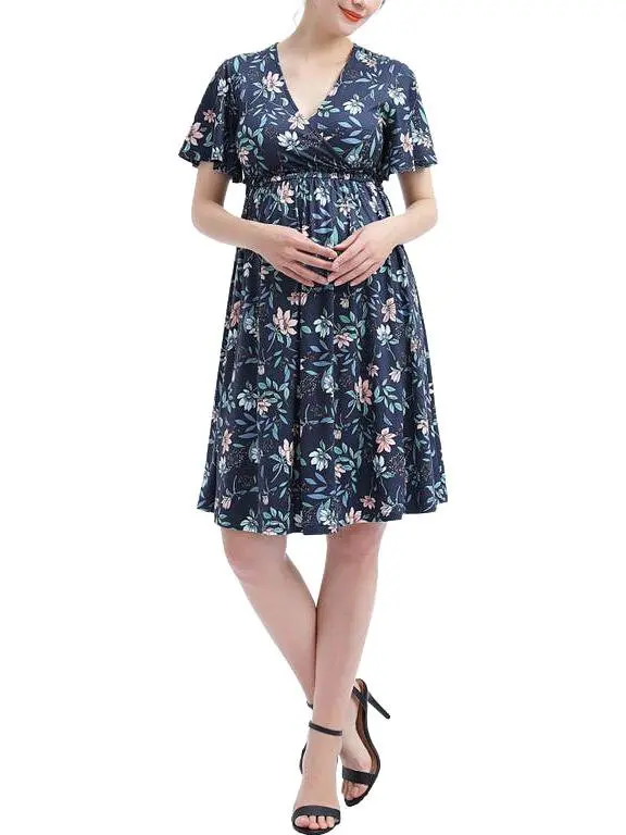 KIMI + KAI Annis Maternity Nursing Dress - Navy