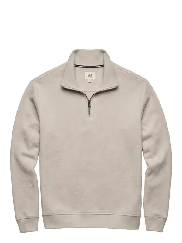 SURFSIDE SUPPLY CO. Quarter-zip Cashmist Fleece - Taupe Grey Heather