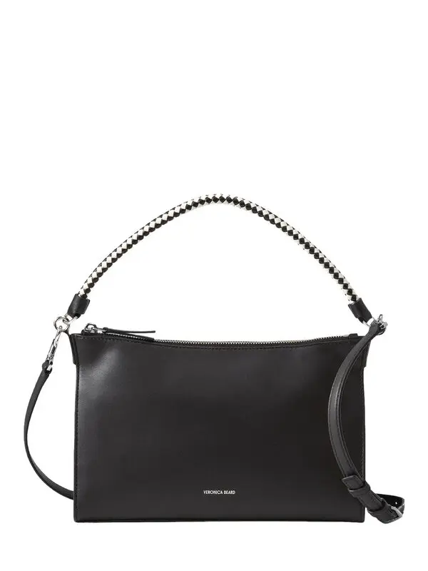 Veronica Beard Vida Leather Shoulder Bag - Black