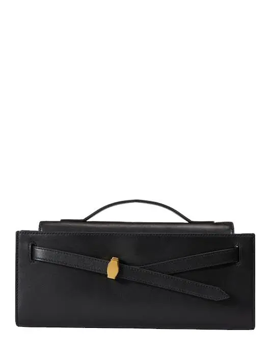 Veronica Beard Dash Leather Clutch - Black
