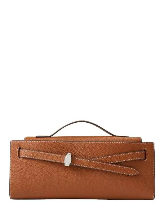 Veronica Beard Dash Leather Clutch - Hazelwood