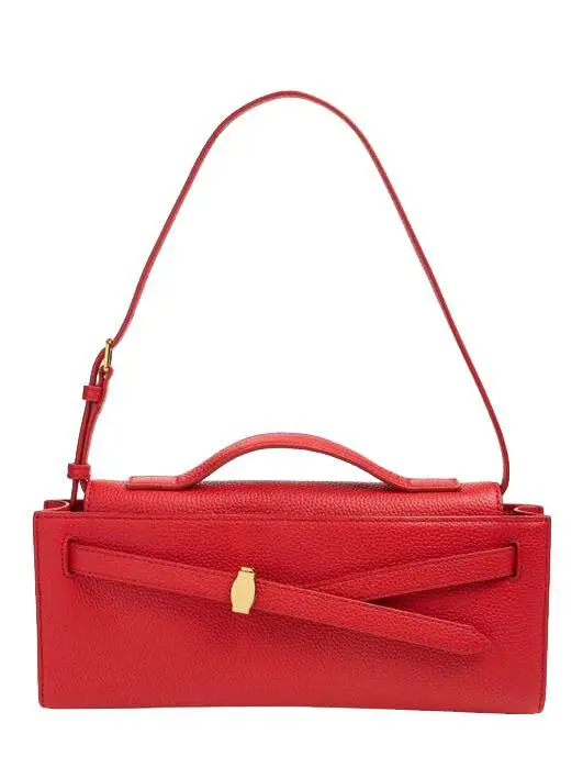 Veronica Beard Dash Leather Clutch - Red