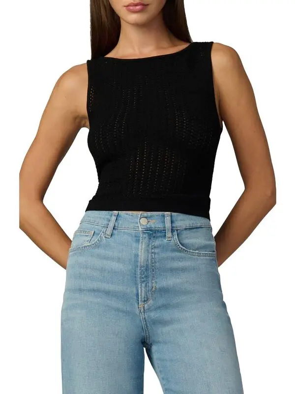 Joe's Jeans Openwork Boat Neck Tank - Black