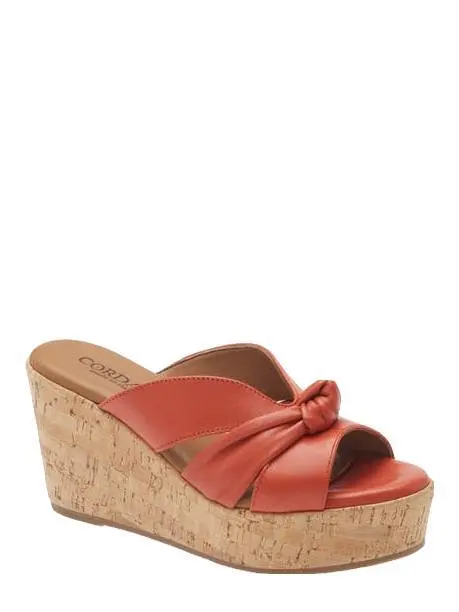 Cordani Dumont Platform Wedge Slide Sandal - Mango Leather