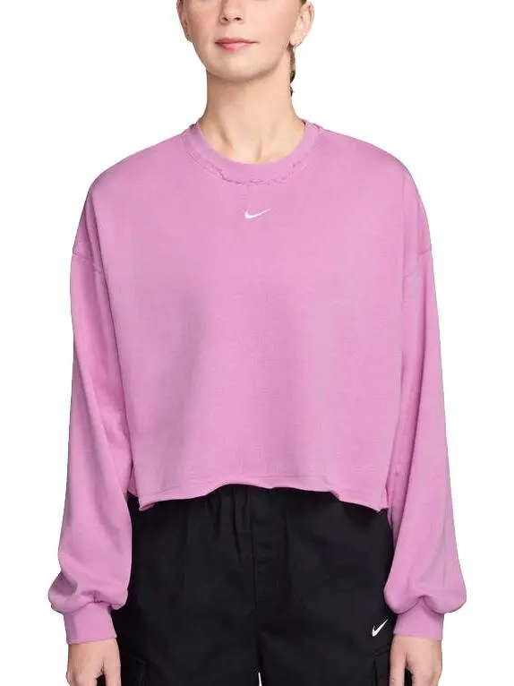 Nike Relaxed Fit French Terry Sweatshirt - Light Magenta/sail