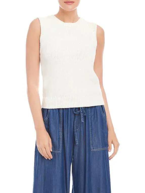Fifteen Twenty Kimmy Cotton Sweater Tank - Cream