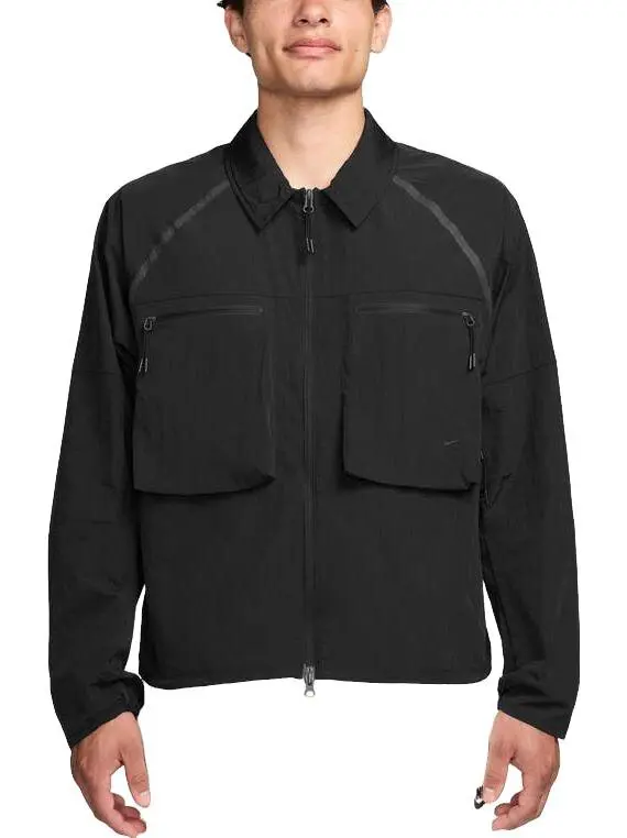 Nike Sportswear Tech Long-sleeve Utility Shirt Jacket - Black/black