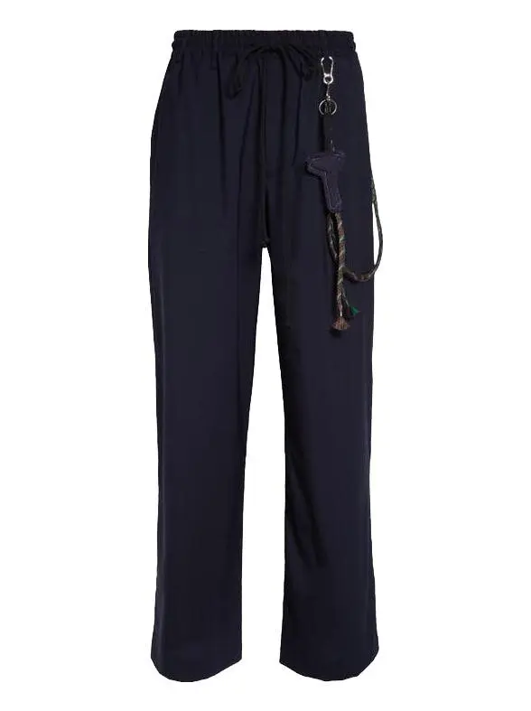 SONG FOR THE MUTE Relaxed Wool Blend Lounge Pants - Navy