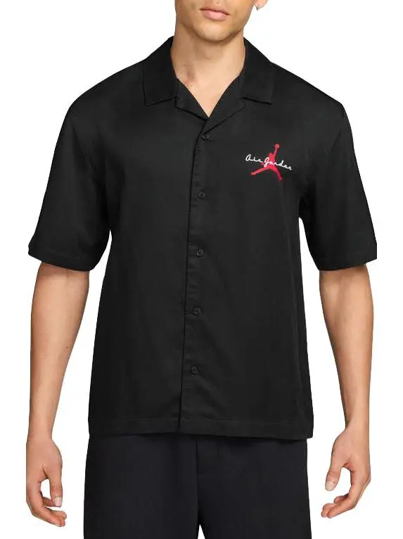 JORDAN Brooklyn Bowling Shirt - Black/infrared