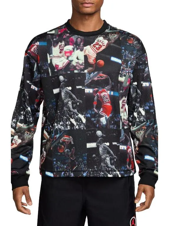 JORDAN Michael's Flight Oversized Jersey Sweatshirt - Black/sail