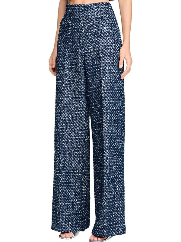Sandro Straight Leg Trousers - Navy Blue