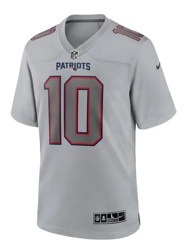 Nike Drake Maye New England Patriots Nfl Atmosphere Game Jersey - Grey