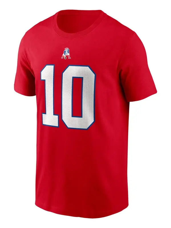 Nike Drake Maye New England Patriots Nfl T-shirt - Red