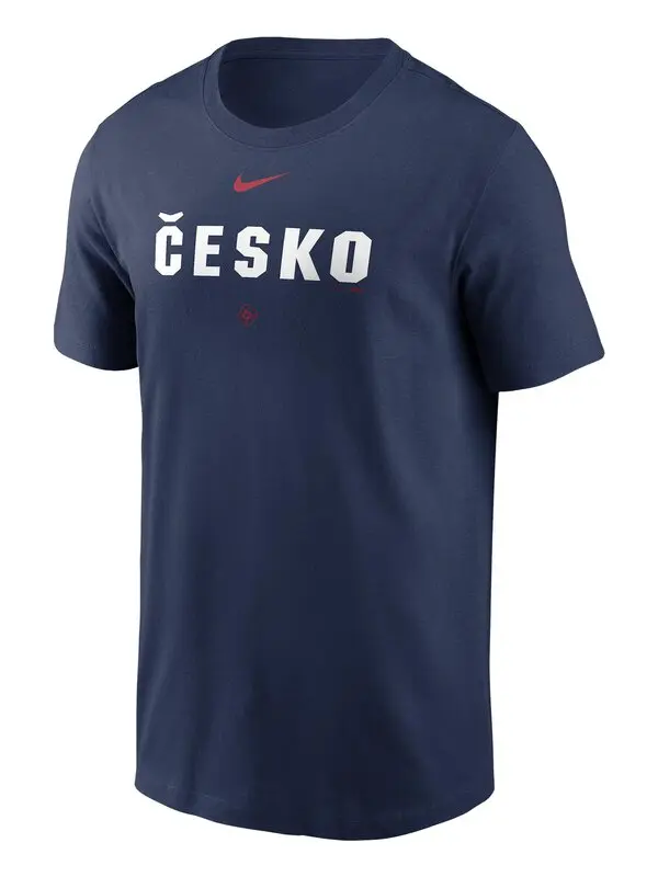 Nike Czech Republic National Baseball Team 2026 World Baseball Classic Wordmark T-shirt - Blue