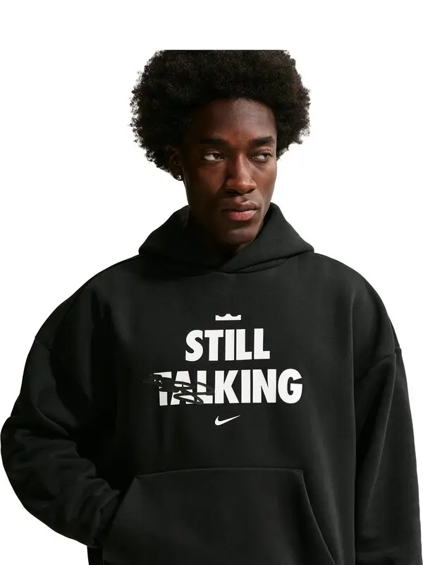 Nike Lebron "shut Up And Dribble" Therma-fit Brushed Pullover Basketball Hoodie - Black