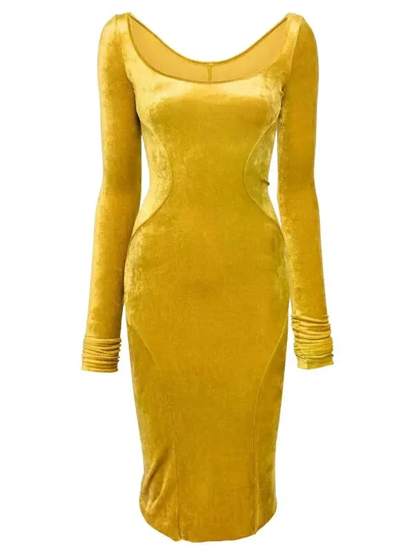 Rick Owens Velour Dress - Yellow