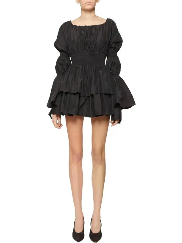 Blumarine Ruffle-paneled Mini Dress - Black