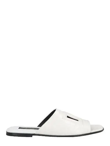Dolce & Gabbana Sandals In Calfskin Leather - White